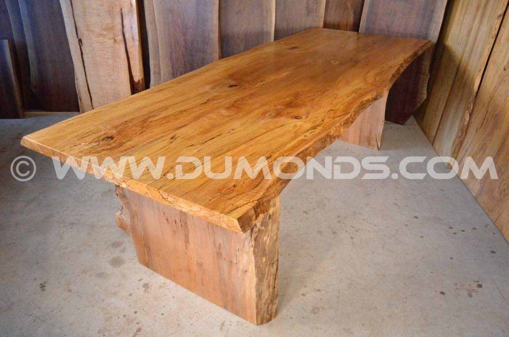 Spalted Maple Live Edge Table with Solid Maple Legs
