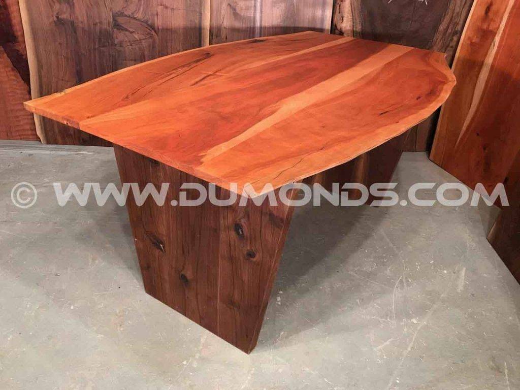 Boat-Shaped Pennsylvania Cherry Live Edge Slab Desk