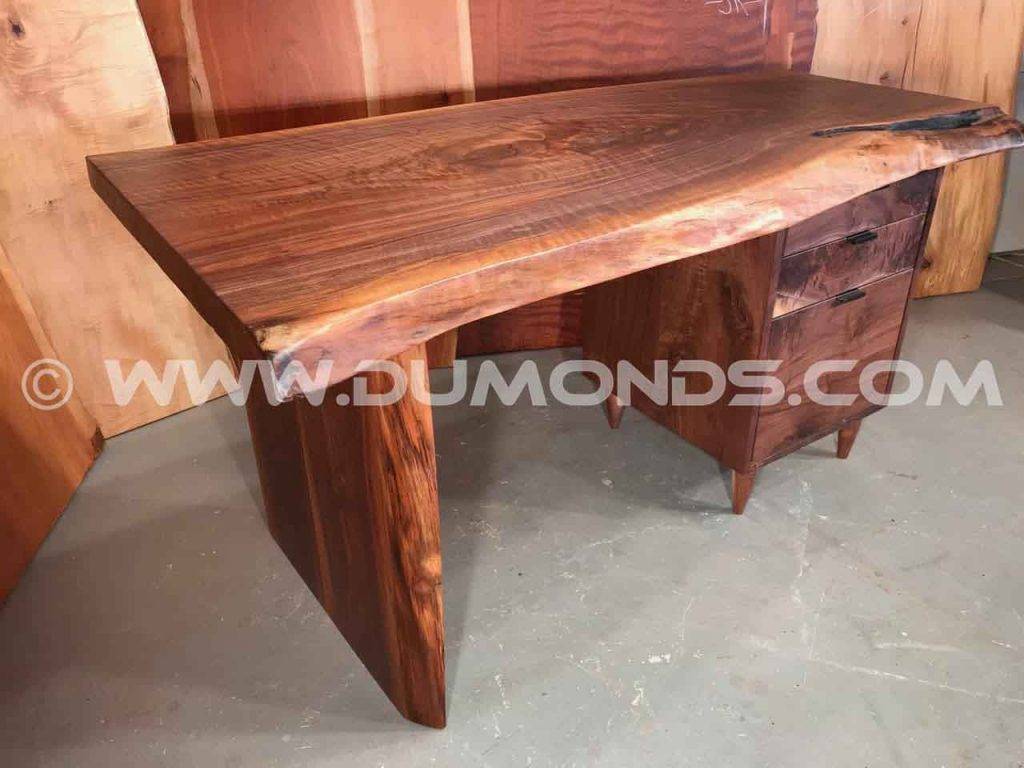 Cherry Slab Natural Edge Organic Desk | Dumonds Custom Furniture