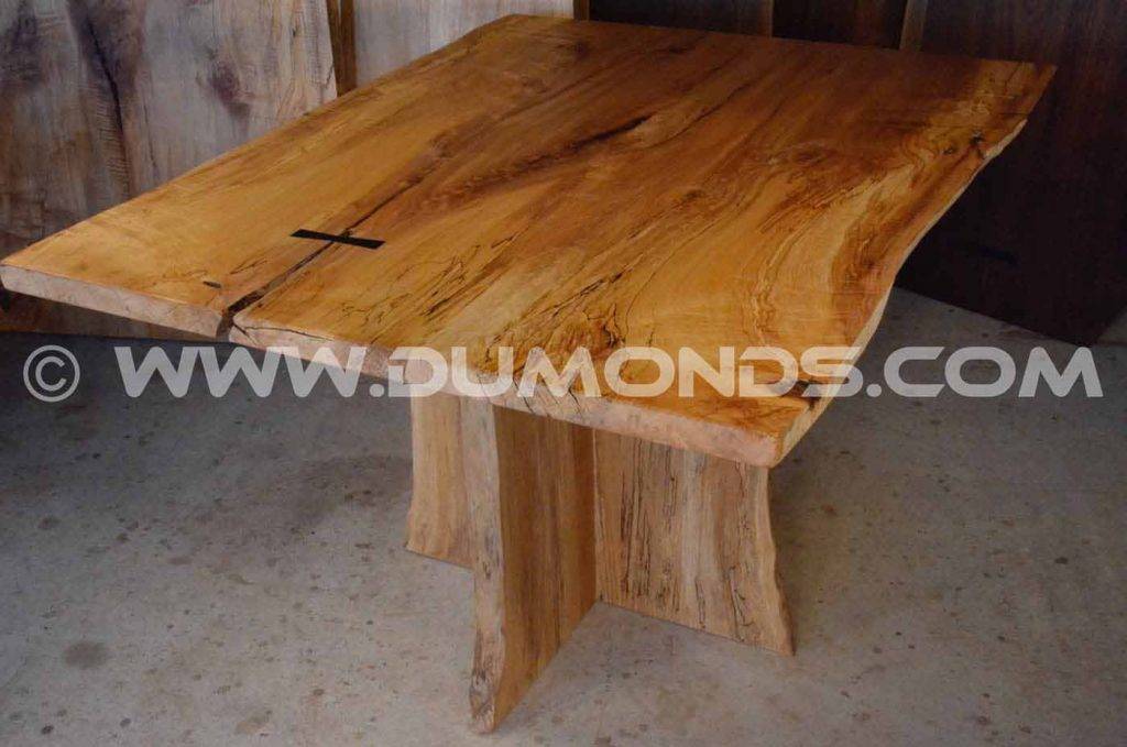Spalted Maple Table with Sycamore Pedestal Base