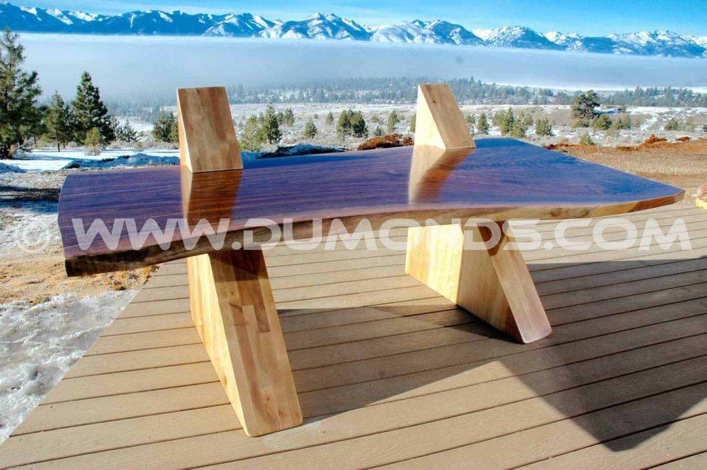 CTB-249: Maple Triangular Legs for Walnut Crotch Desk Top