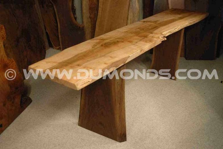 92″ Reclaimed Maple Slab Desk with Walnut Legs