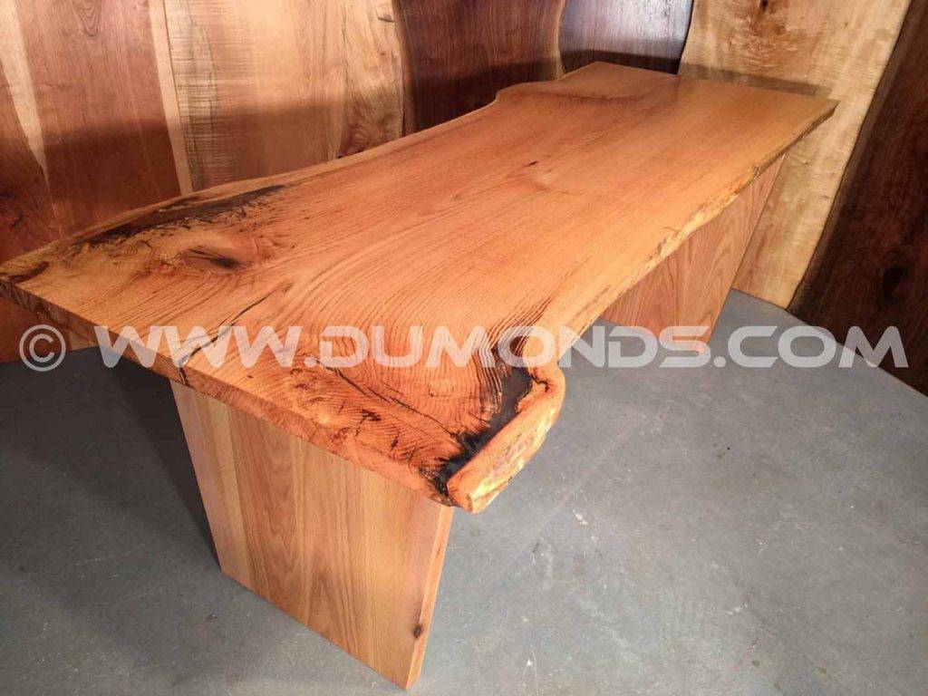 Live Edge Oak Slab Table with Oak Base | CWDT-181