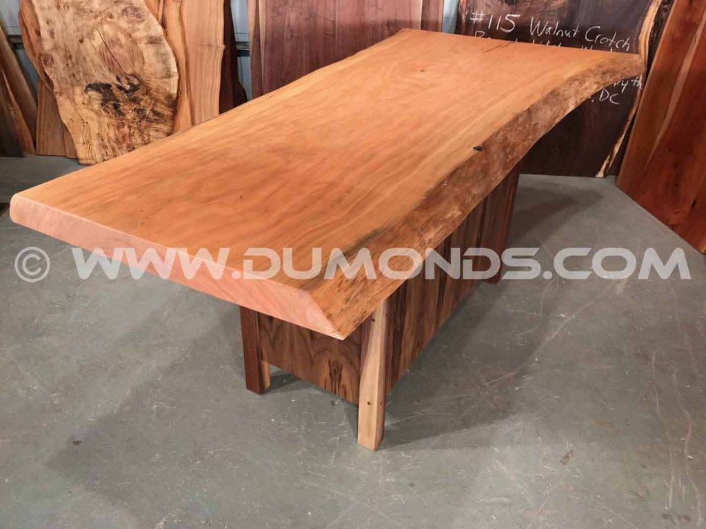Urban Cherry Slab Table with Walnut Base | CWDT-139